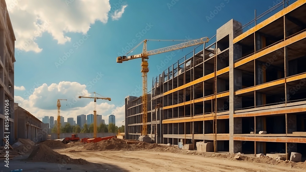 Office building construction Large department store in the city Stock ...