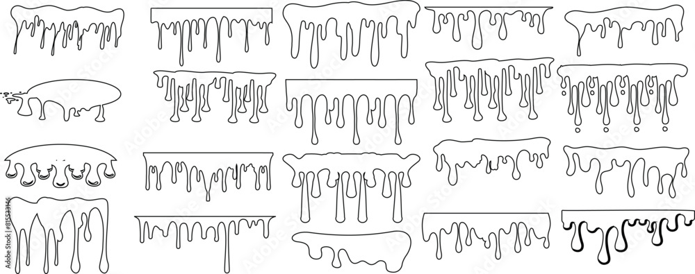 set of dripping liquid Vector illustration, isolated on white ...