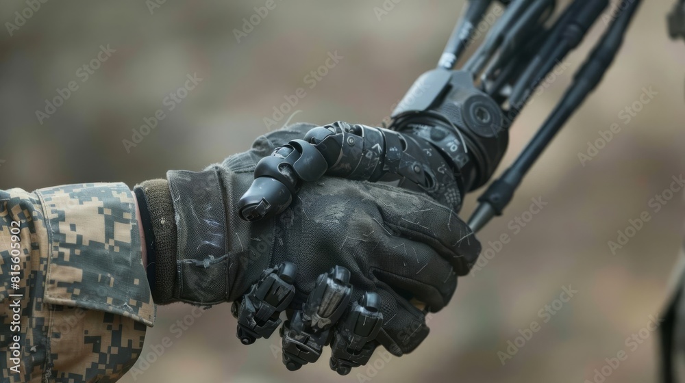 The Comforting Touch A soldier with a prosthetic arm holds hands with a ...