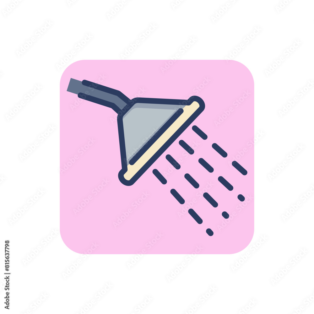 Shower line icon. Liquid, water, drop outline sign. Washing and ...