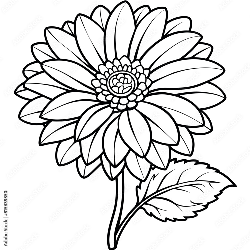 Gerbera Daisy flower outline illustration coloring book page design ...