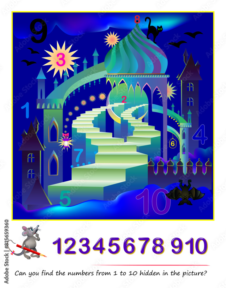 Can you find the numbers from 1 to 10 hidden in the picture? Logic ...