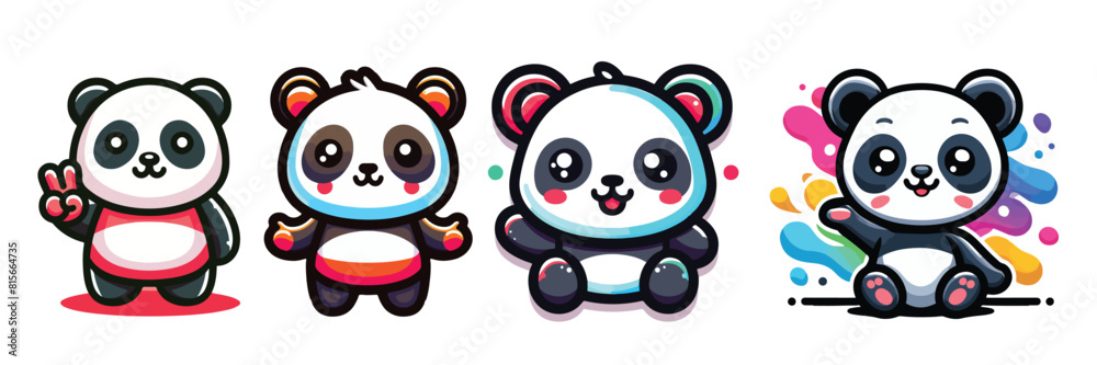 cute panda vector generate ai Stock Vector | Adobe Stock