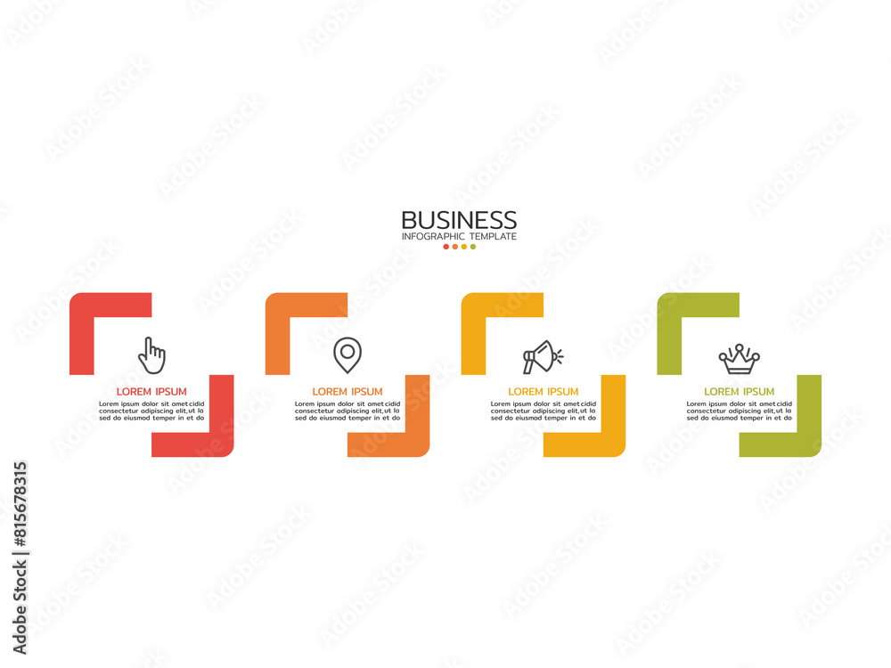 Vector Infographic label design template with icons and 4 options or ...
