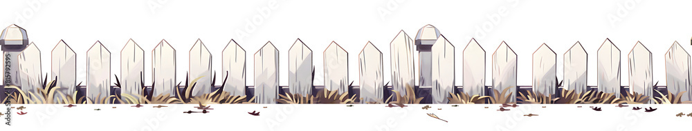 8-Bit Pixel Art White Wooden Fence on white background - Seamless tile ...