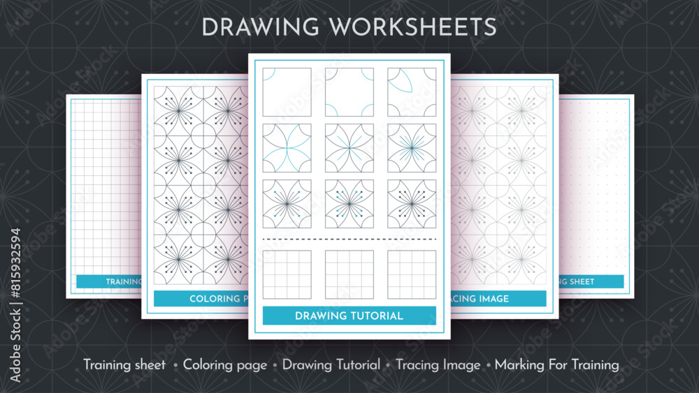 Stockvektorbilden How to Draw a Pattern. Step by Step Drawing Tutorial ...
