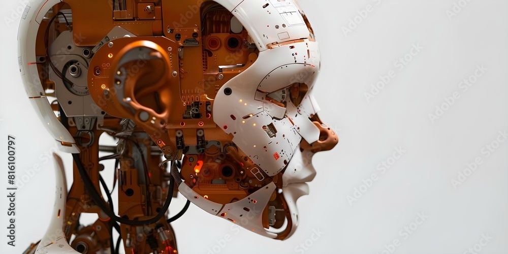 Ilustración de Stock Blending Human and Technology: Robots with ...