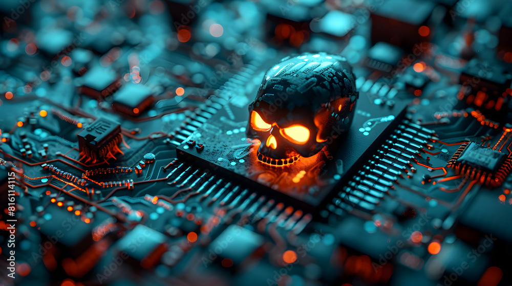 Photo realistic illustration of a rootkit icon concealing malicious activity as a Flat 3D icon ...