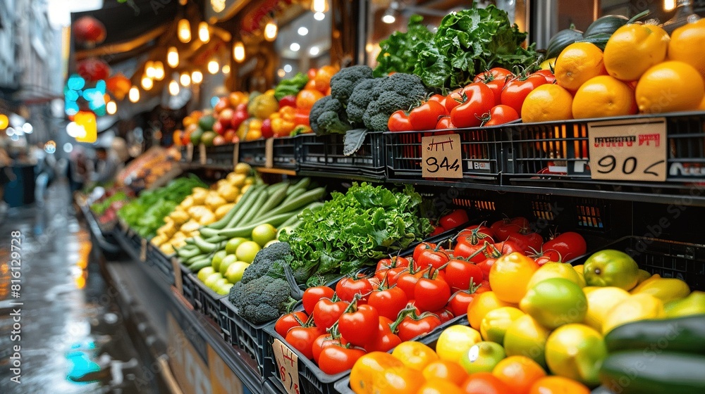 Produce section in grocery store featuring fresh fruits and veggies ...
