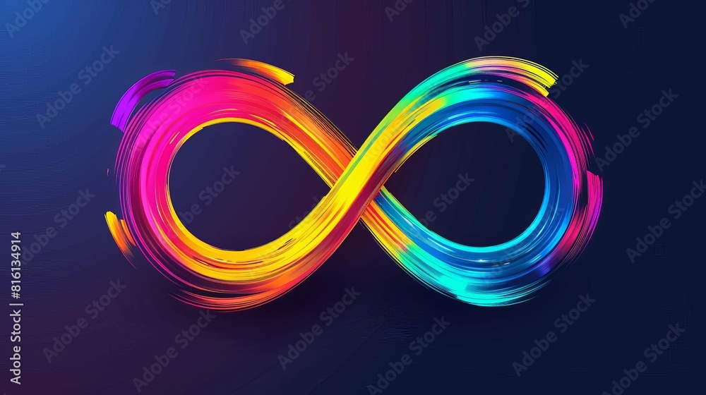 neurodiversity rainbow gradient infinity symbol vector illustration for ...