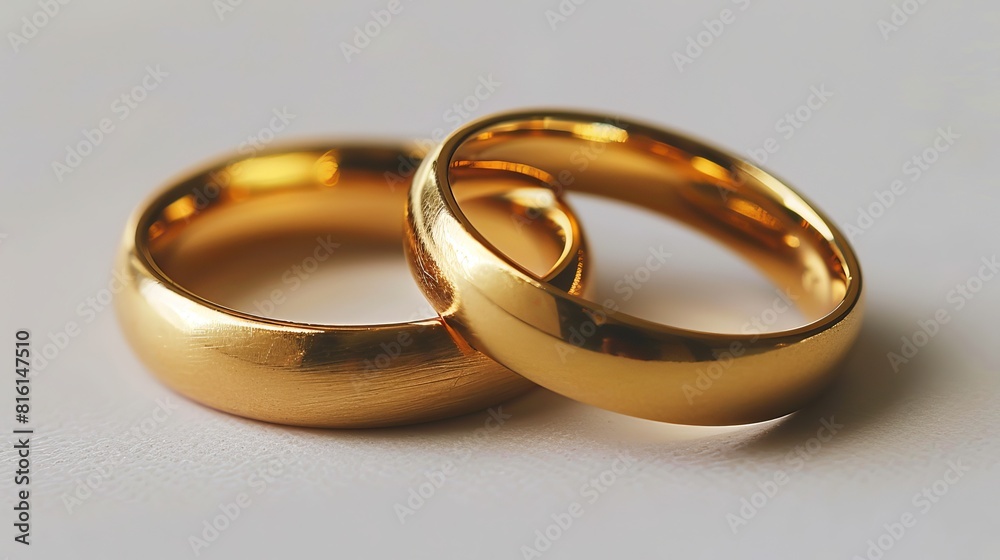 Golden wedding bands, signs of marriage and commitment. A symbol of ...