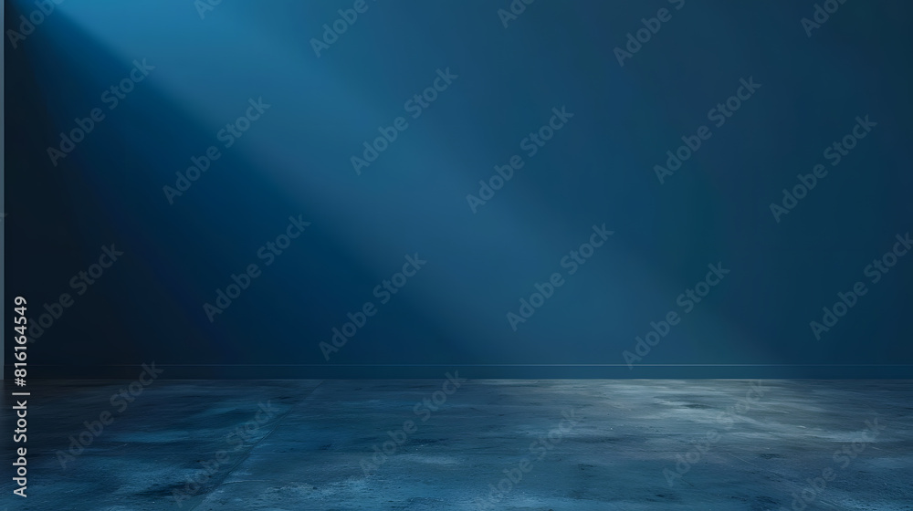 Dark blue wall in an empty room with a concrete floor : Generative AI ...