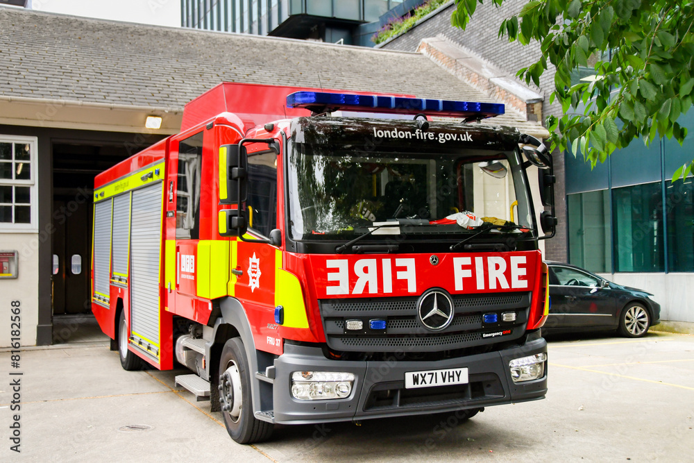 London, England, Uk - 27 June 2023: Fire engine of the London Fire ...