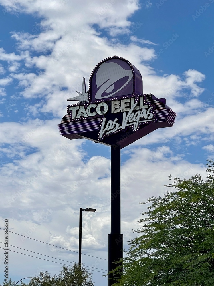 Las Vegas, NV - USA, May 15, 2024 - Taco Bell Las Vegas sign. Taco Bell ...