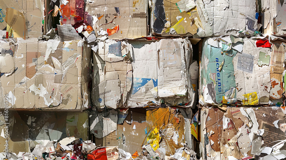 Compacted Chronicles: Tightly Bundled Recycled Cardboard and Paper ...