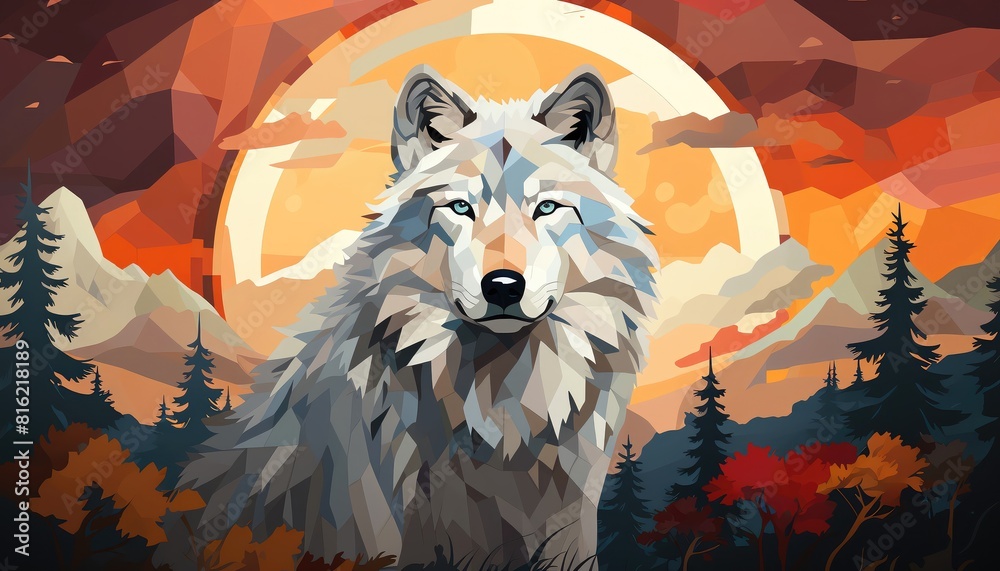 Wolf flat design top view ecosystem role theme animation Complementary ...