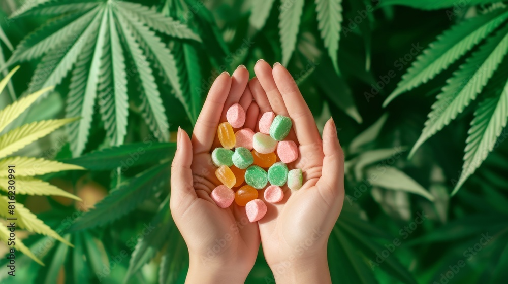 Candy made with cannabis ingredients. Stock Photo | Adobe Stock