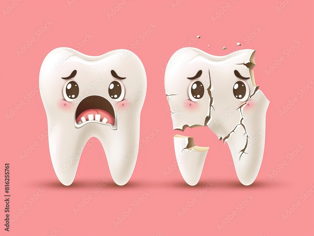 For a children's dental clinic poster template design, a tooth decay ...