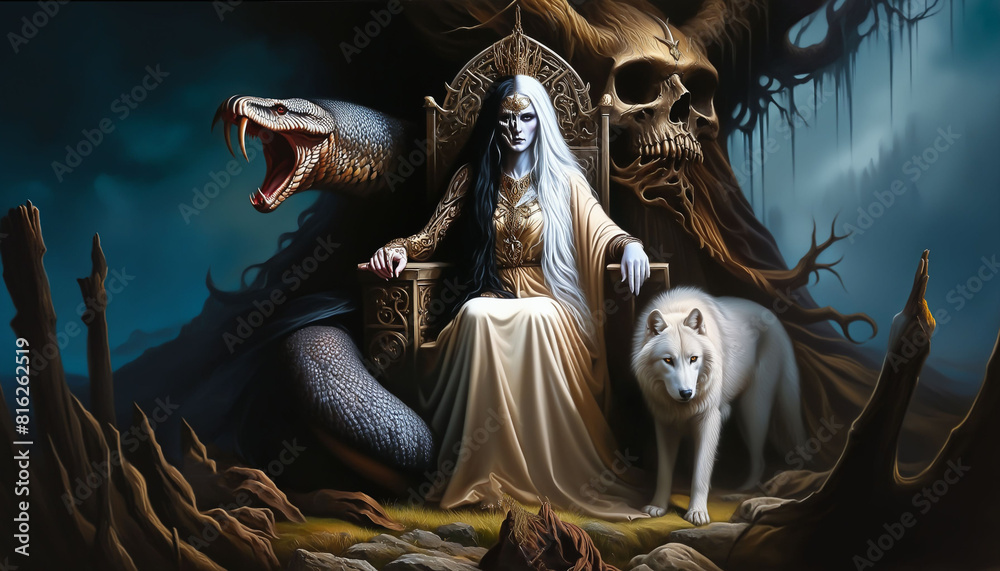 Stock-Illustration „Mystic Dualism of Hel: Between Life and Death, The ...