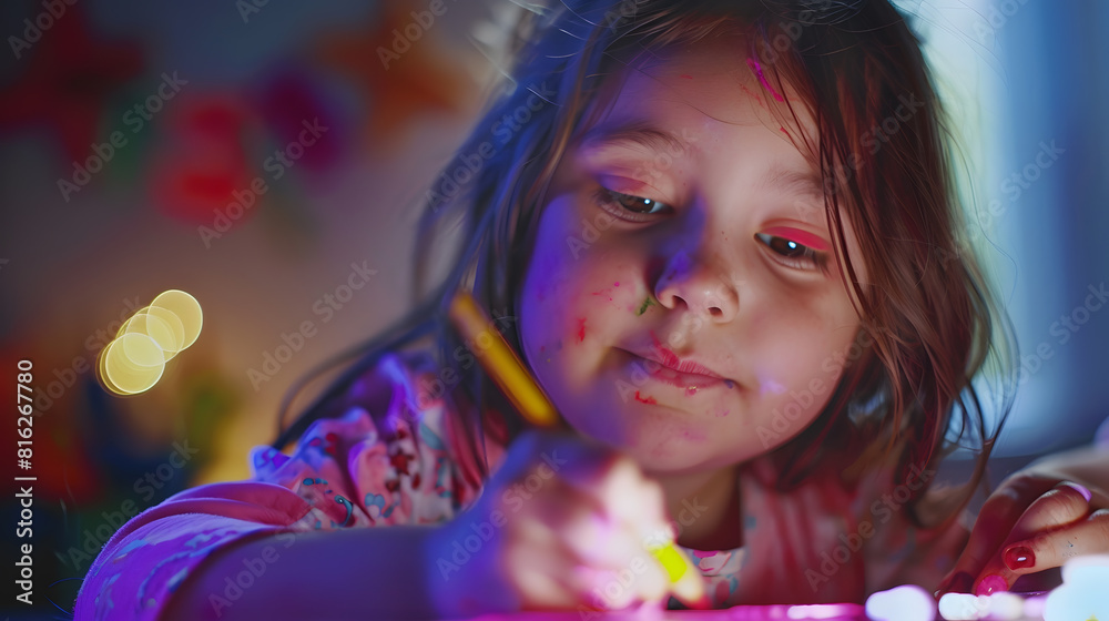 4yearold brunette Latina girl with autism spectrum disorder ASD like ...