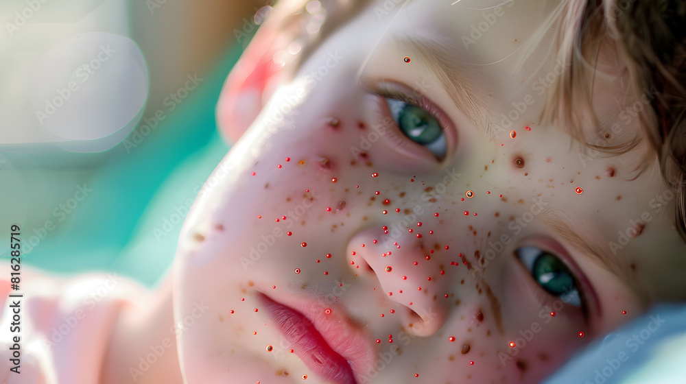Natural vaccination Contagious disease Sick child with chickenpox ...