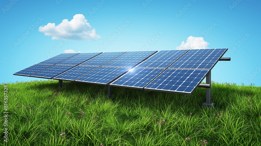 solar farm power plant with solar cell green energy ecology powerhouse concept electricity in ...