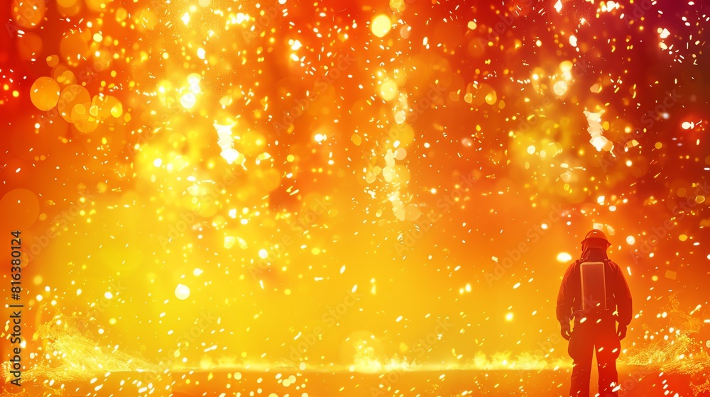 Fire safety officer demonstrating the dangers of improper firecracker ...