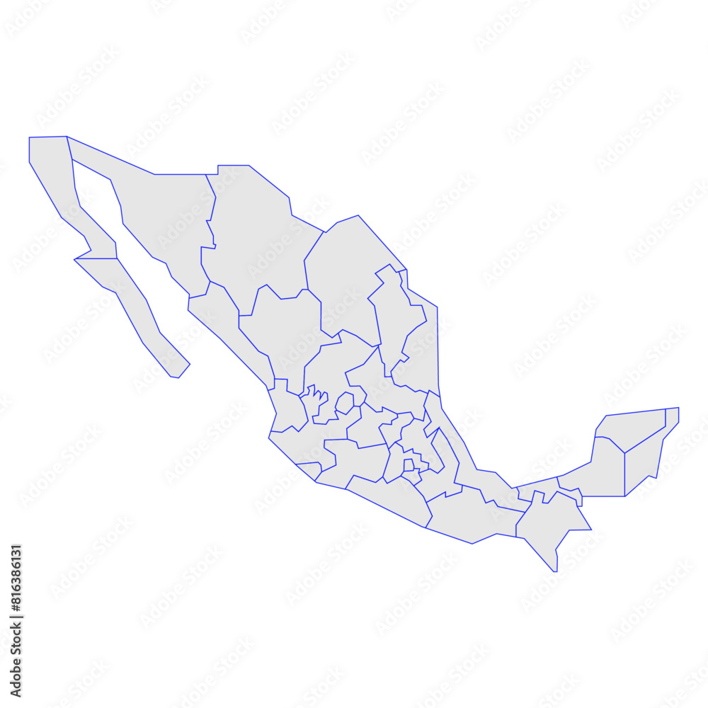 vector mapa de méxico separado por estados Stock Vector | Adobe Stock