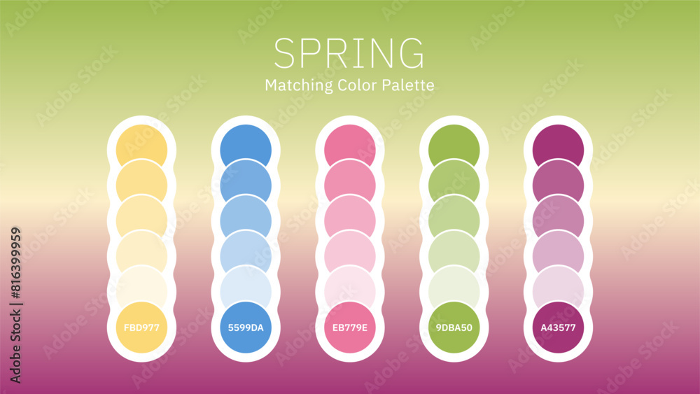 Set of Spring Color Palette Combination in RGB Hex. Matching color ...