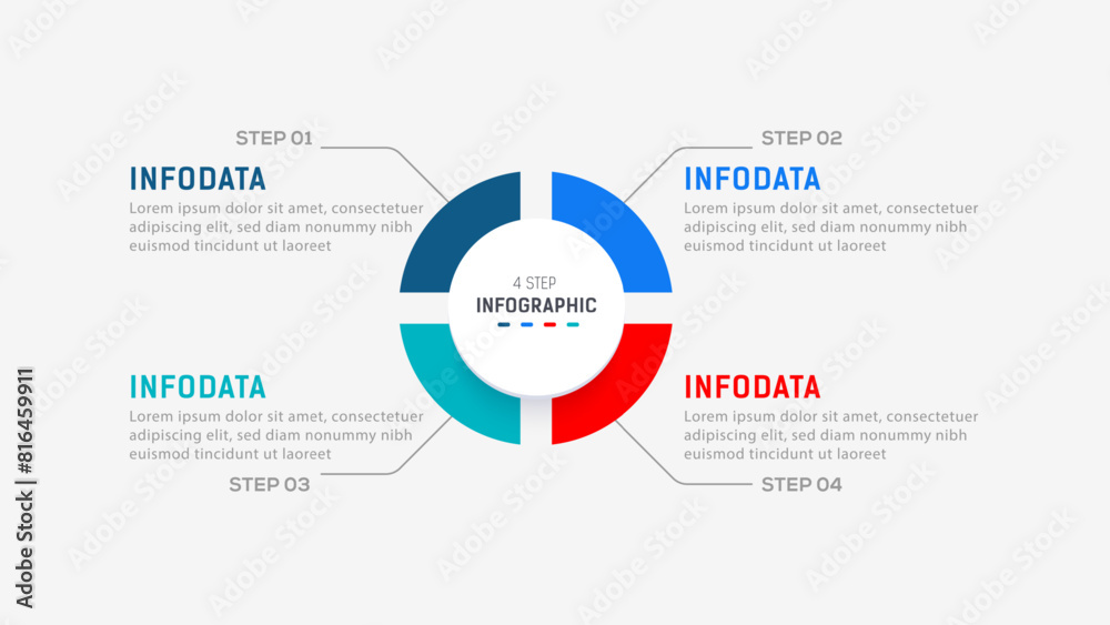 Four Step Infographic element design Vector template for presentation ...