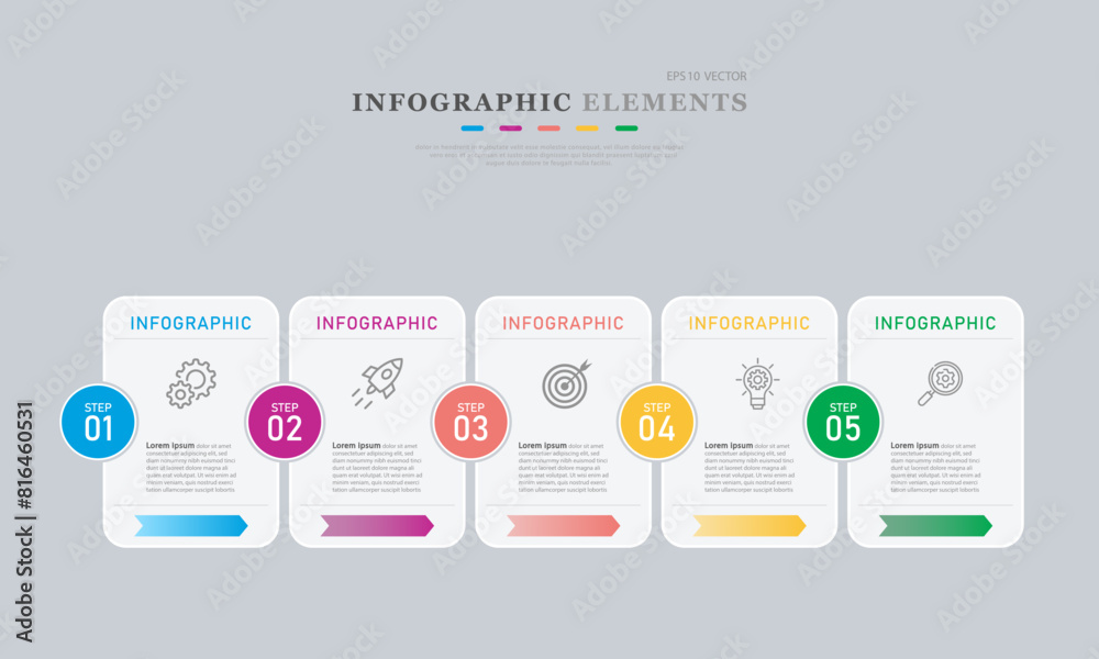 infographic 5 step infographic elements Stock Vector | Adobe Stock