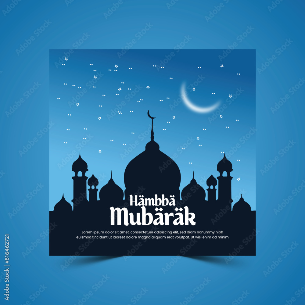Eid al Adha Mubarak Islamic festival social media banner design ...