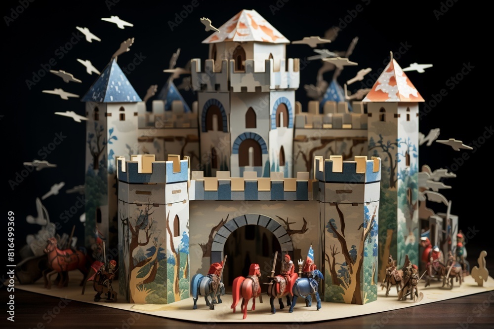 Medieval castle siege, brave knights, towering walls, epic battles ...