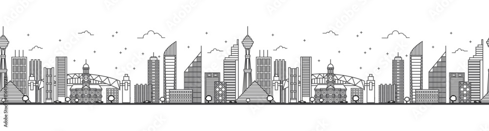 Seamless pattern with outline Sydney Australia City Skyline. Modern ...