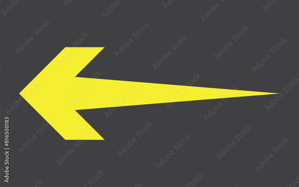 Yellow pointer, direction, position symbol. Flat style. arrow icon for ...