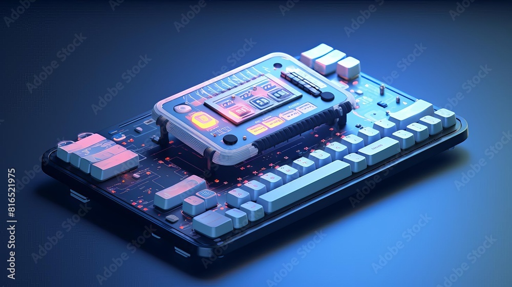 Beginners micro bit flat design front view first coding steps theme ...