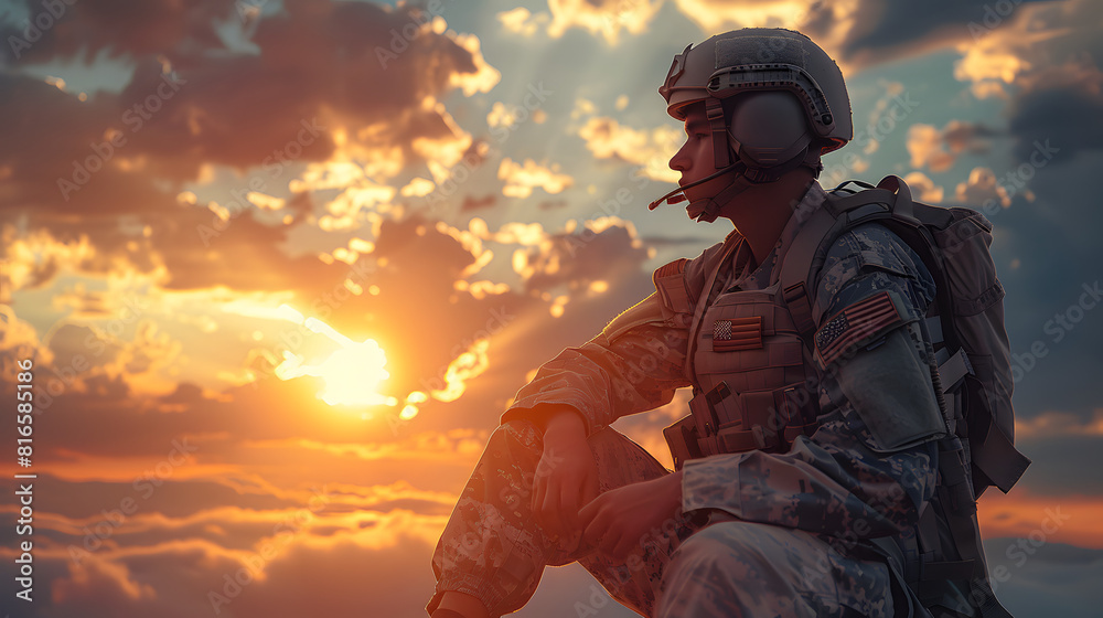 Memorial Day, honoring the fallen soldiers around the world, Angel in u ...