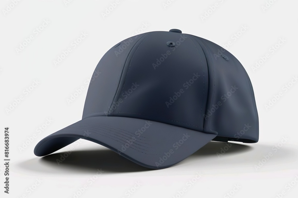 navy blue baseball cap. snapback hat. front view. isolated on white ...