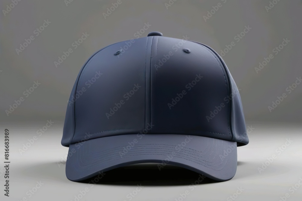 navy blue baseball cap. snapback hat. front view. isolated on white ...