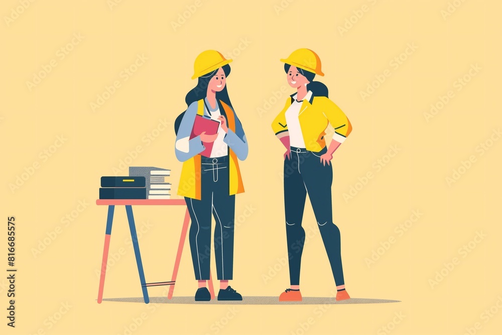 hiring process illustration HR woman hiring woman candidate ...