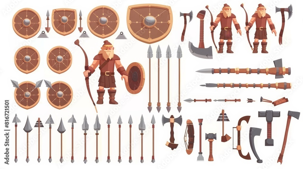 Ilustración de Stock Animated sprite sheet of man warrior in the final ...