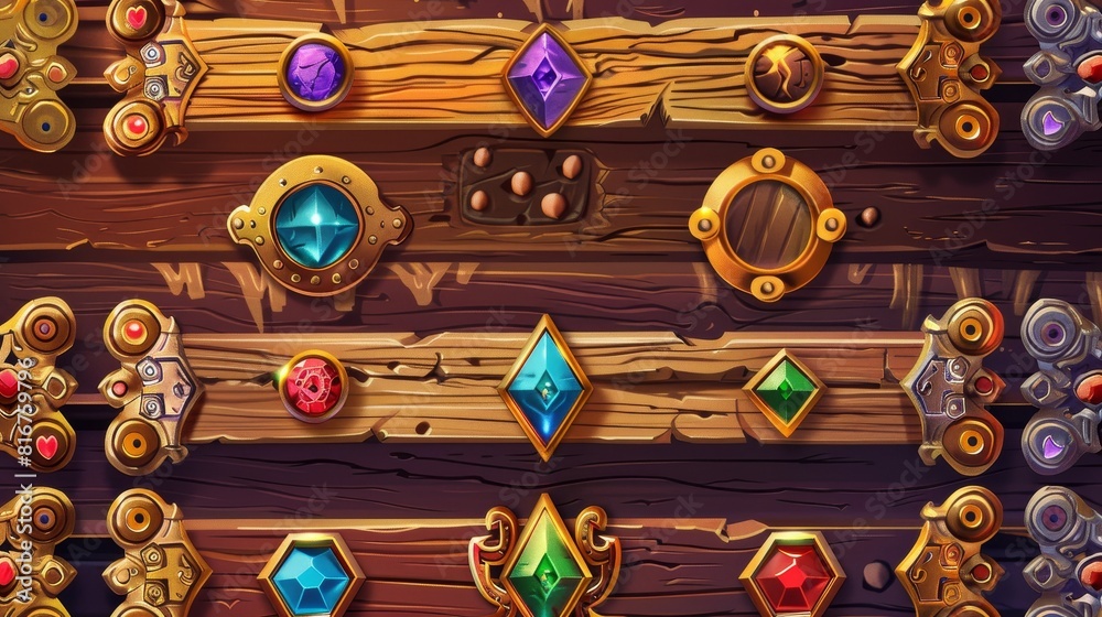UI border design for golden fantasy games. Icons for medieval gold ...