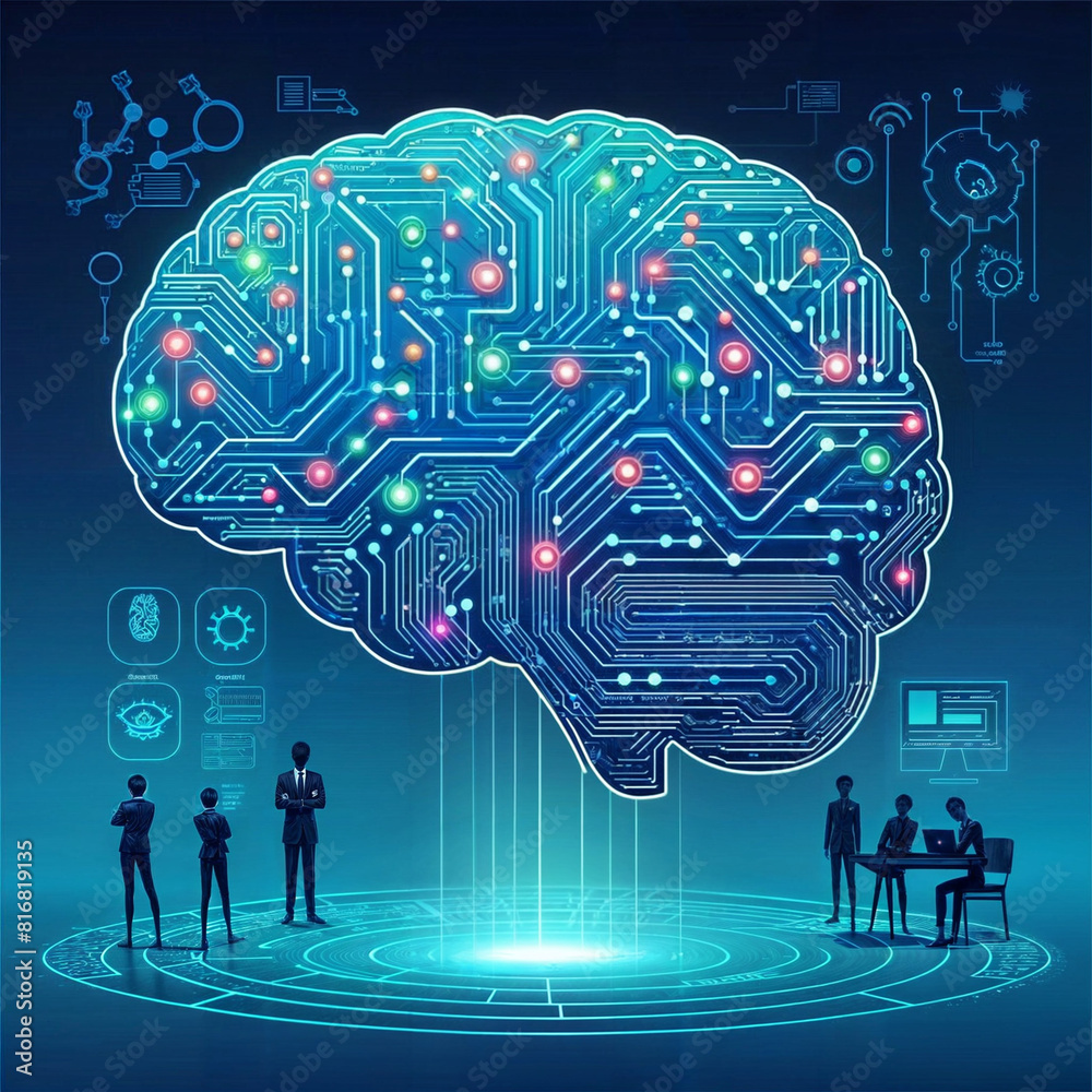 Artificial intelligence, AI, Smart technology, Neurotechnology, Brain-computer interface Stock ...