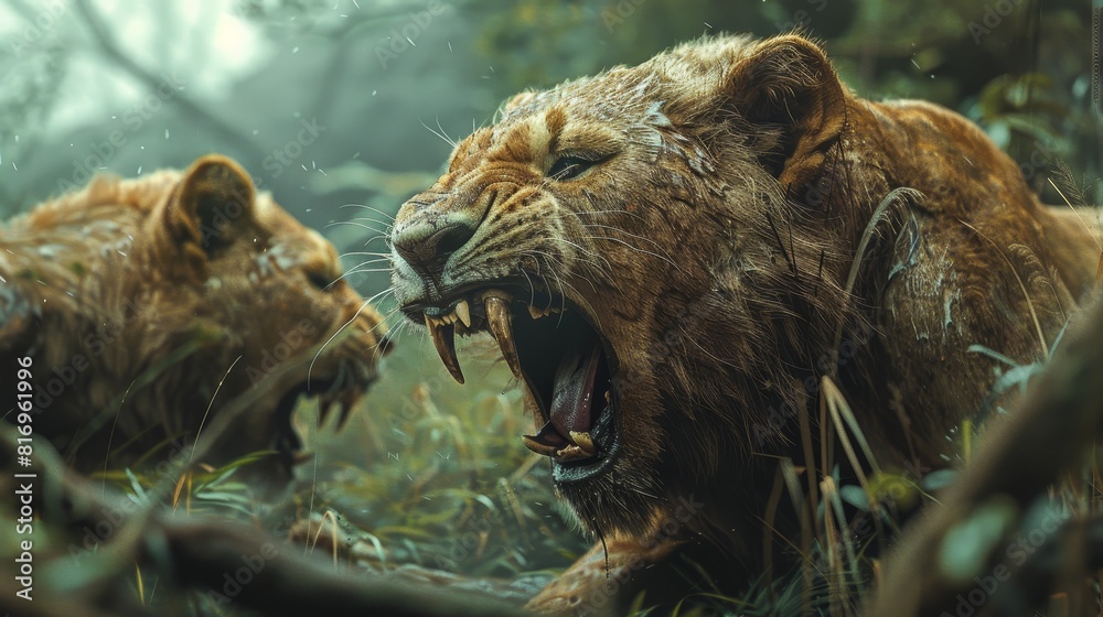 Saber-toothed cats were ambush predators that used their long, sharp ...