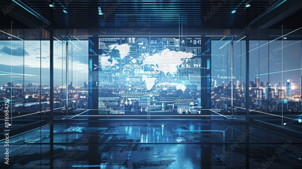 Design a scene of an AI algorithm optimizing flight routes on a large ... Design a scene of an AI algorithm optimizing flight routes on a large ...