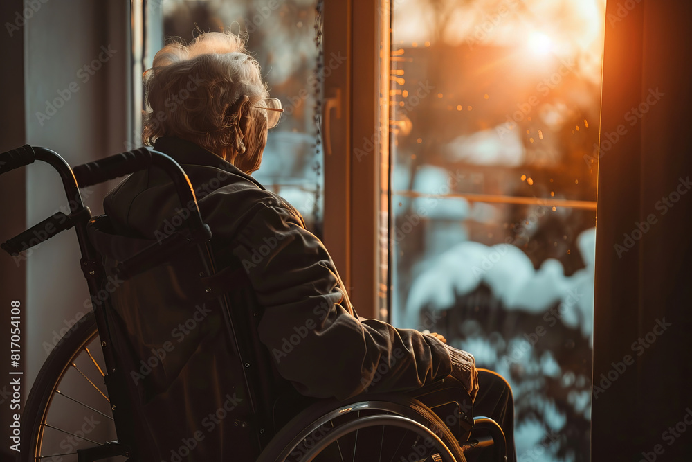 Senile depression Concept. Melancholic mood Lonely and sad elderly ...