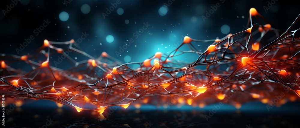 Ilustración de Stock Abstract neural network expanding, front view ...