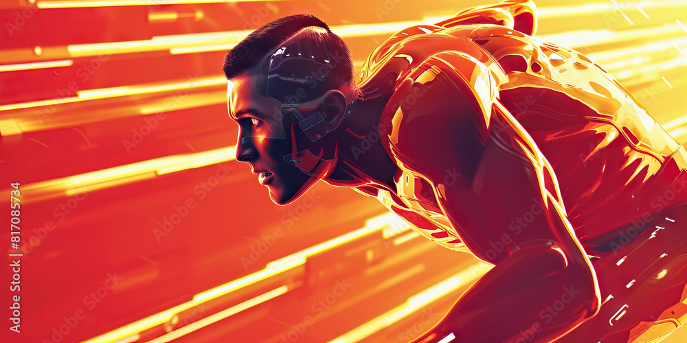 A bio-enhanced athlete pushes their body to the limits, their ...