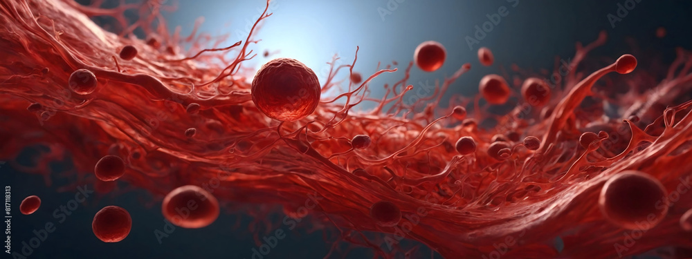 Blood cell red 3d background vein flow platelet wave cancer medicine ...