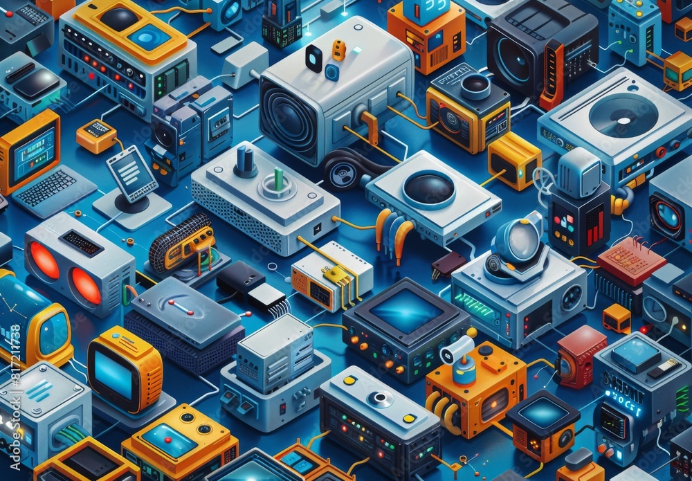 An artwork illustrating the interconnectedness of IoT devices ...